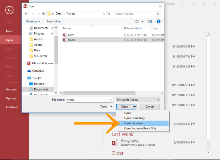 Fixed- Access “You Do Not Have Exclusive Access to The Database at This ...