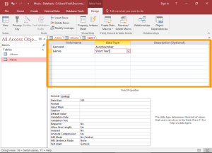 How to Create a Table in Design View in Access?